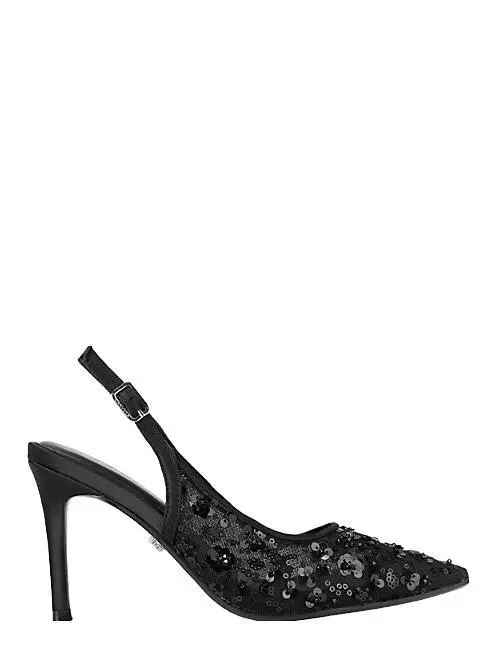 Carvela Positano Sequin Heeled Slingbacks - Black