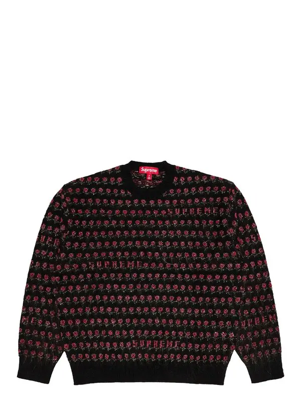 Supreme Flowers Metallic Sweater - Black