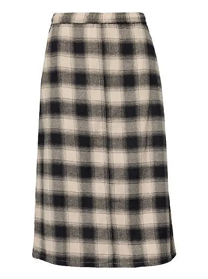 HERESY Check Cotton Midi Skirt - Black