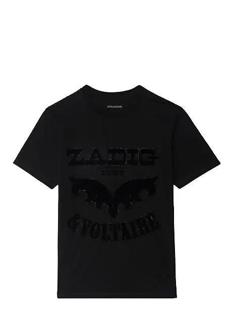 Zadig&Voltaire Rhinestone-embellished Cotton T-shirt - Black