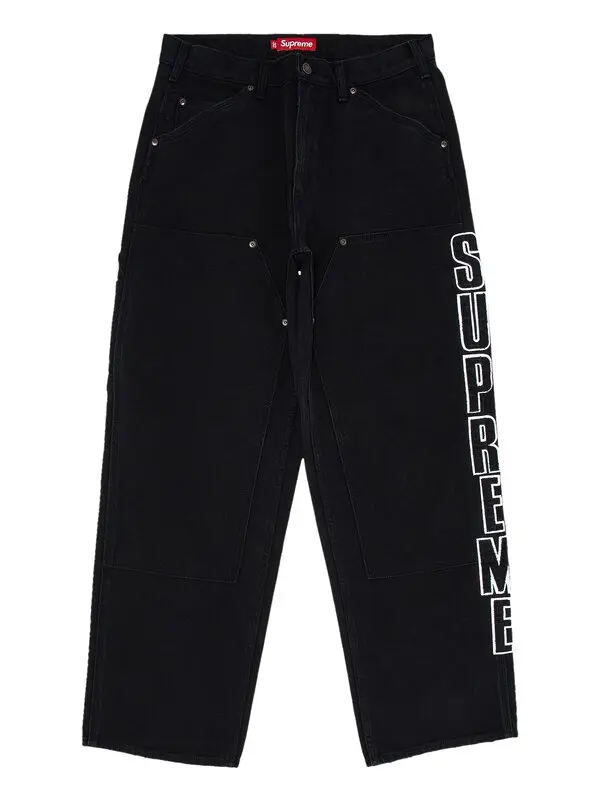 Supreme Reflective Double Knee Pant - Black