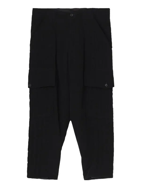 YOHJI YAMAMOTO POUR HOMME Tuxedo Out Pocket Padded Trousers - Black