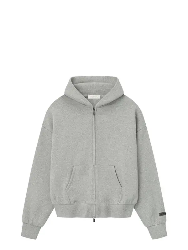 Fear Of God Classic Fleece Zip-up Hoodie - Grey