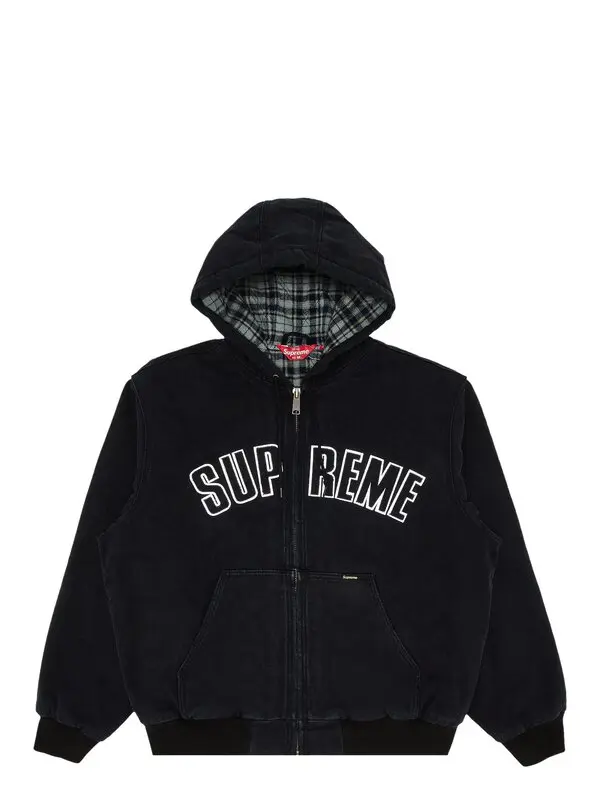 Supreme Reflective Arc Hooded Work Jacket - Black