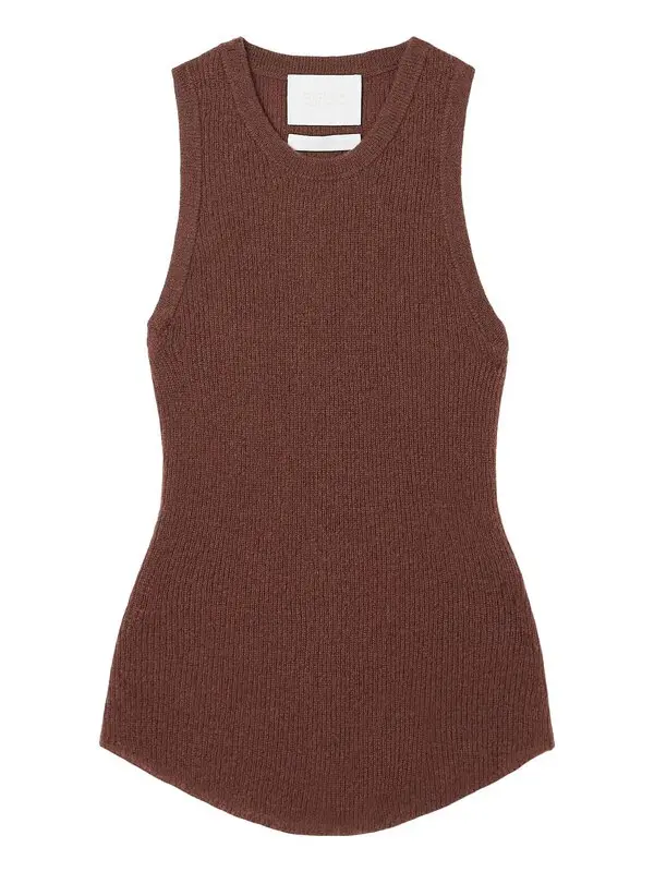 Citizens Of Humanity Akira Ribbed Wool And Cashmere-blend Tank - Brown