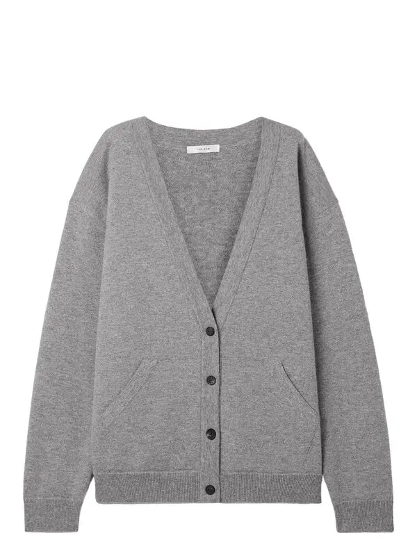 THE ROW Lonn Oversized Cashmere Cardigan - Gray
