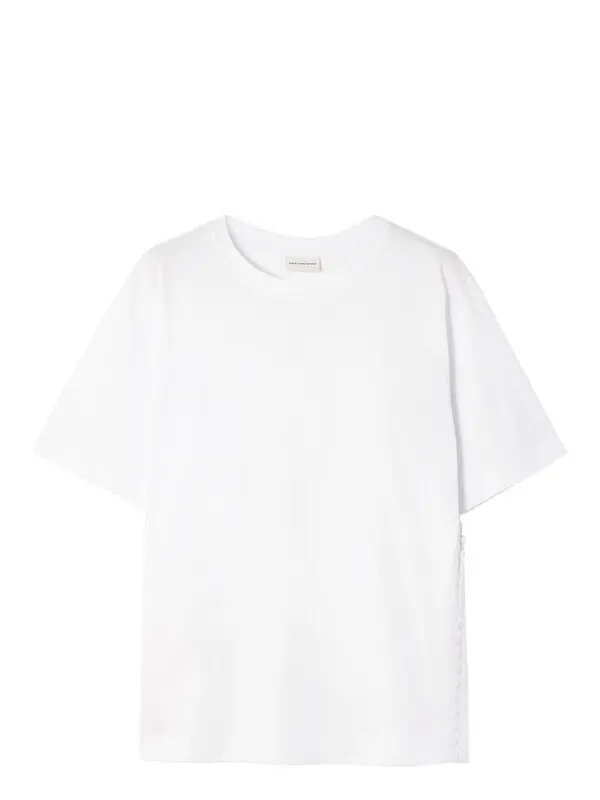 Dries Van Noten Button-detailed Cotton-jersey T-shirt - White