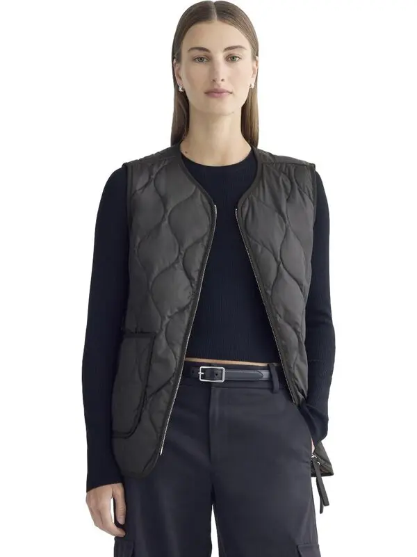 Everlane Renew Quilted Vest - Black