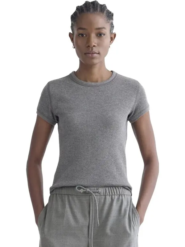 Everlane Waffle Cotton Shrunken T-shirt - Heathered Charcoal