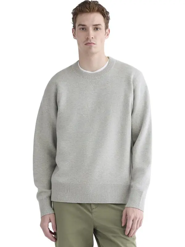 Everlane Luxe Merino Double-knit Pullover - Heathered Grey