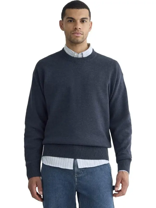 Everlane Luxe Merino Double-knit Pullover - Indigo