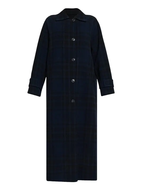 Akris Estelle Double-face Wool Maxi Coat - Blublk