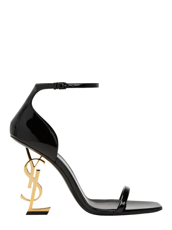 Saint Laurent 110mm Opyum Patent Leather Sandals - Black