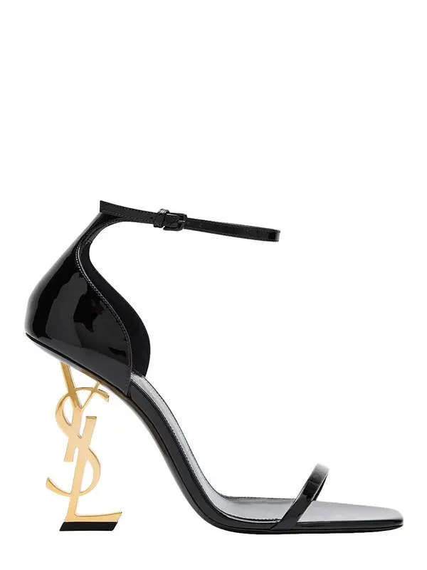 Saint Laurent 110mm Opyum Patent Leather Sandals - Noir