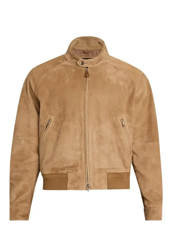 Loro Piana Novak Suede Bomber Jacket - Natural Dark Brown