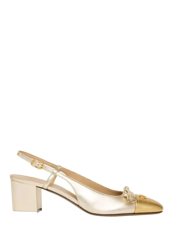 Valentino Garavani Vlogo Slingback Pumps - Platino