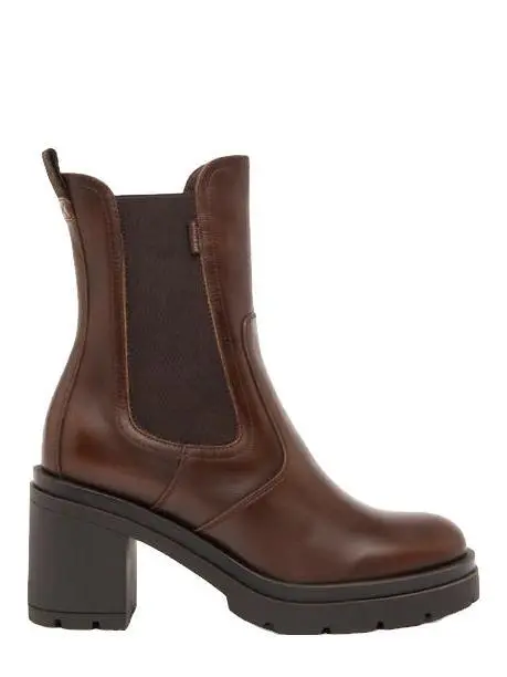 NEROGIARDINI Platform Chelsea Boot - Dark Brown