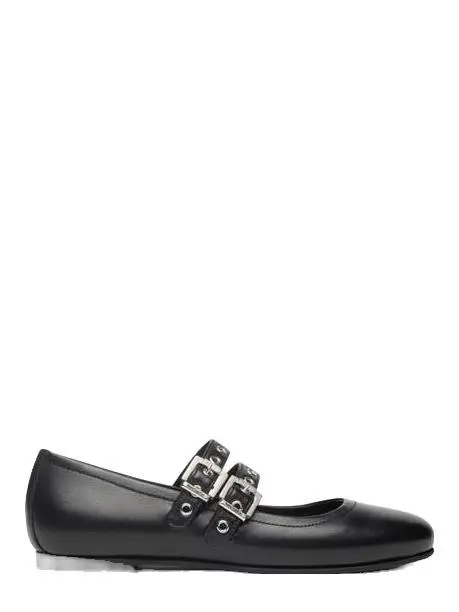 NEROGIARDINI Double Strap Ballet Flat - Black