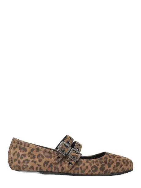 NEROGIARDINI Double Strap Ballet Flat - Leopard
