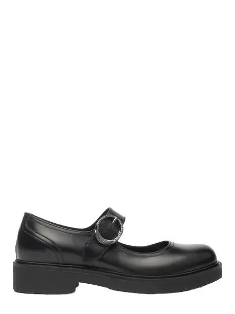 NEROGIARDINI Leather Mary Jane Flat - Black