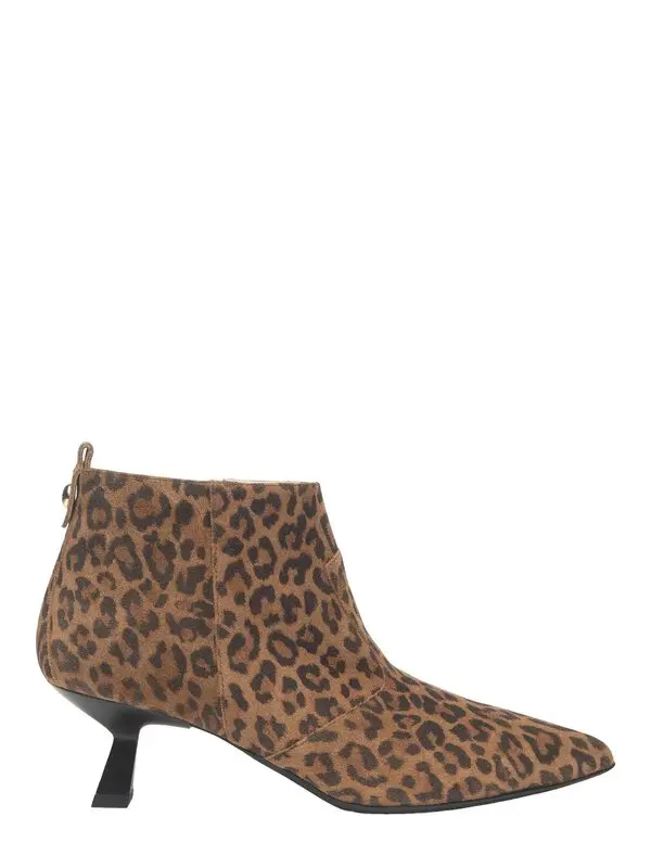 NEROGIARDINI Mid-heel Pointed Toe Booties - Leopard