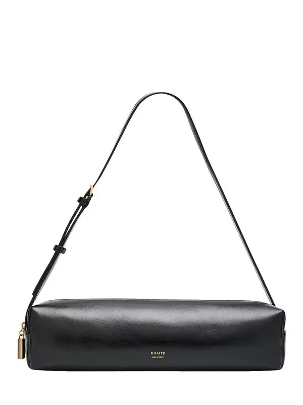 Khaite Kye Zip Leather Shoulder Bag - Black