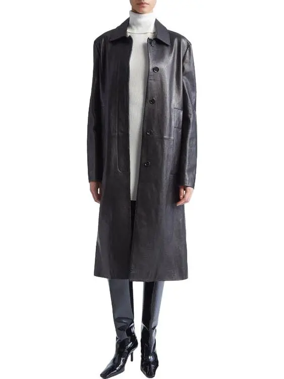 Proenza Schouler Nissi Leather Coat - Black