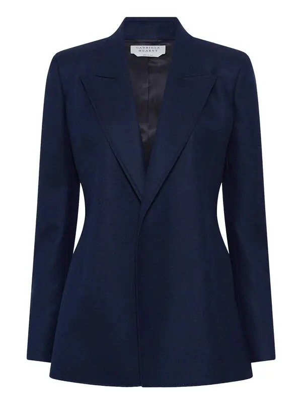 Gabriela Hearst Mairi Blazer Wool Cashmere Flannel - Navy