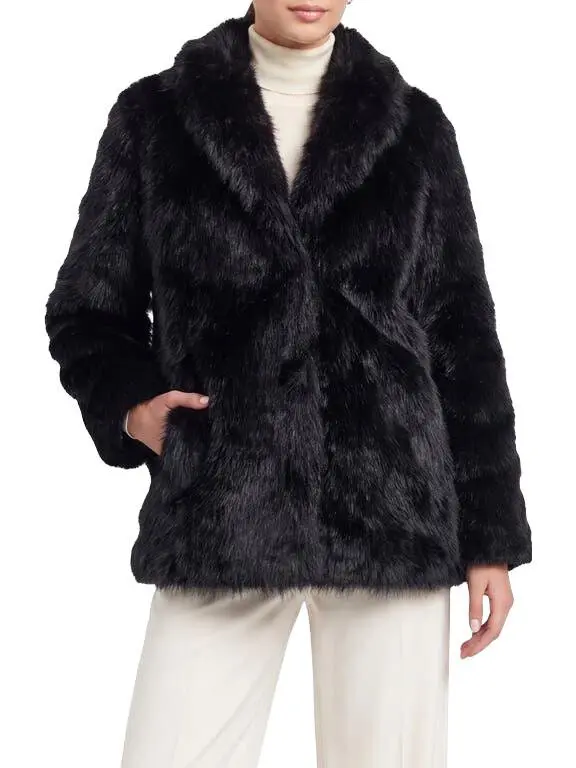 LYLA GRANT Fur-free Fox And Mink Jacket - Black