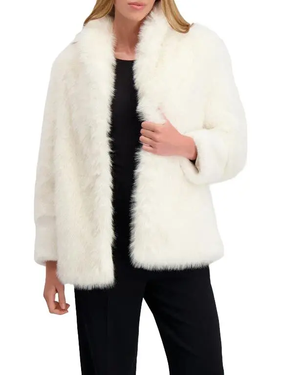 LYLA GRANT Faux Fox And Mink Jacket - White