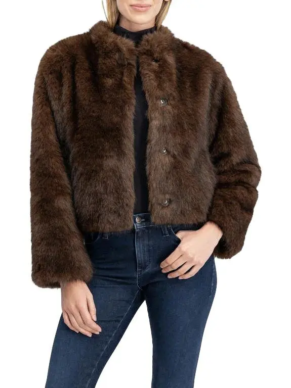LYLA GRANT Fur-free Sable Jacket - Brown