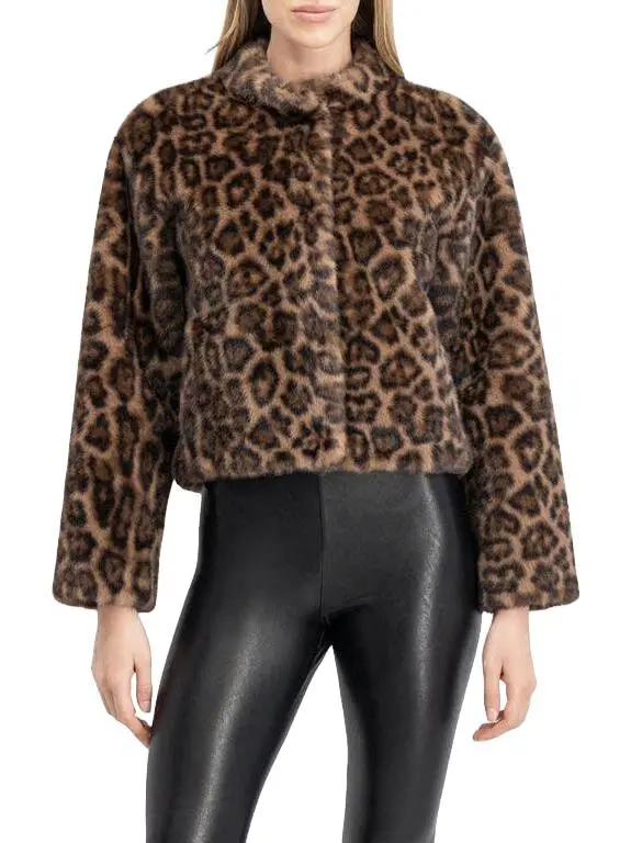LYLA GRANT Fur-free Mink Collarless Jacket - Lprd Print
