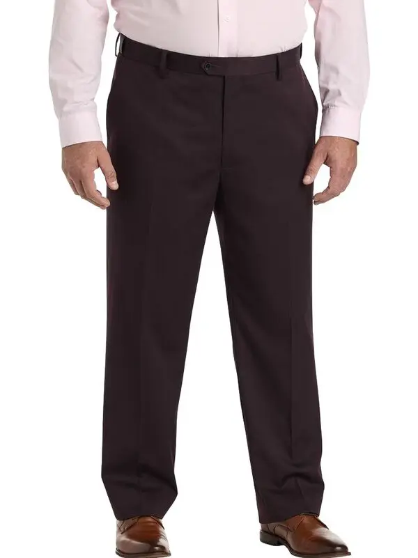 OAK HILL BY DXL Mini-striped Suit Pants - Burgundy