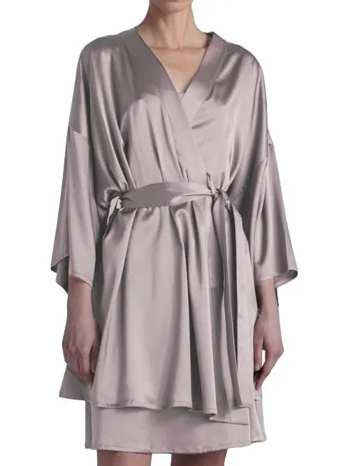 ALAS Silk 3/4 Sleeve Dressing Gown - Champagne Pink
