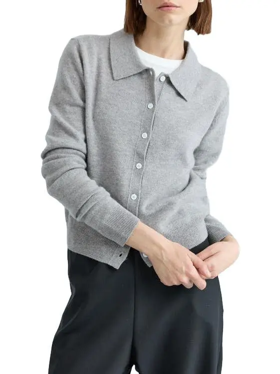 Almina Concept Wool Knit Polo Shirt - Grey