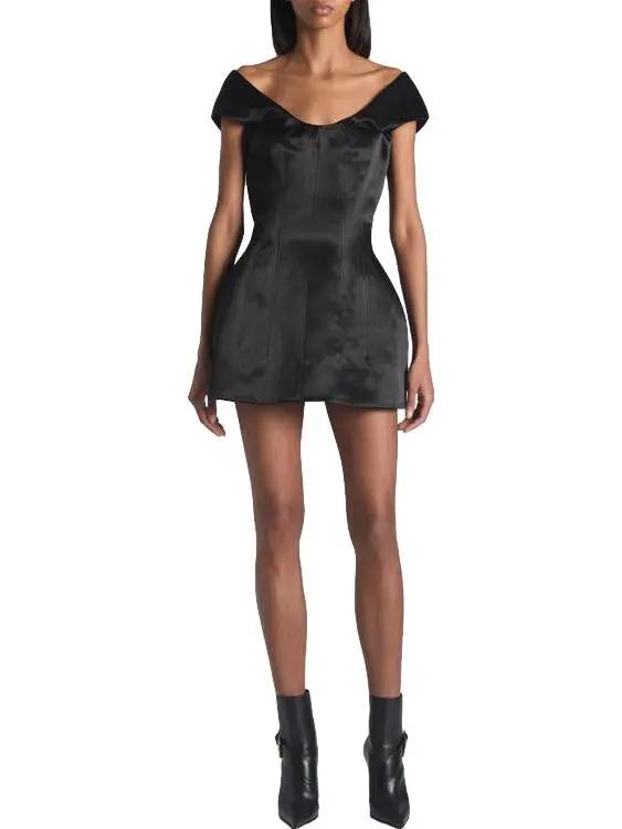 Alexander McQueen Satin Mini Cocktail Dress - Black