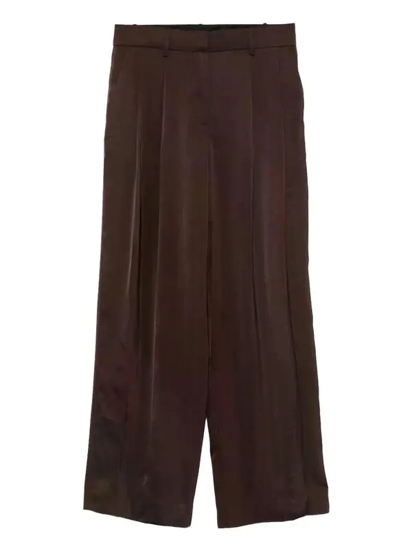 Michael Kors Satin Wide-leg Trousers - Brown