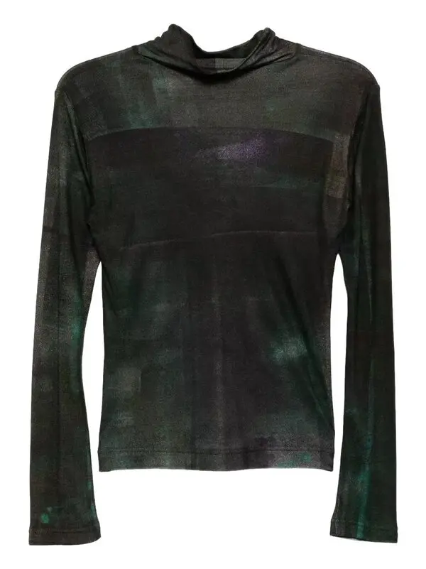 Y’s Printed Long Sleeve Top - Black