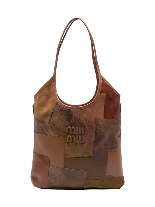 Miu Miu Patchwork-design Leather Shoulder Bag - Brown