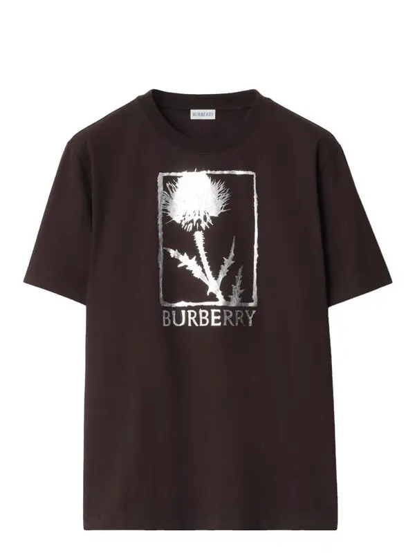 Burberry Thistle Cotton T-shirt - Clove Brown