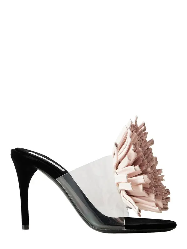 Alaïa Leather-trimmed Pvc And Velvet Sandals - Pink