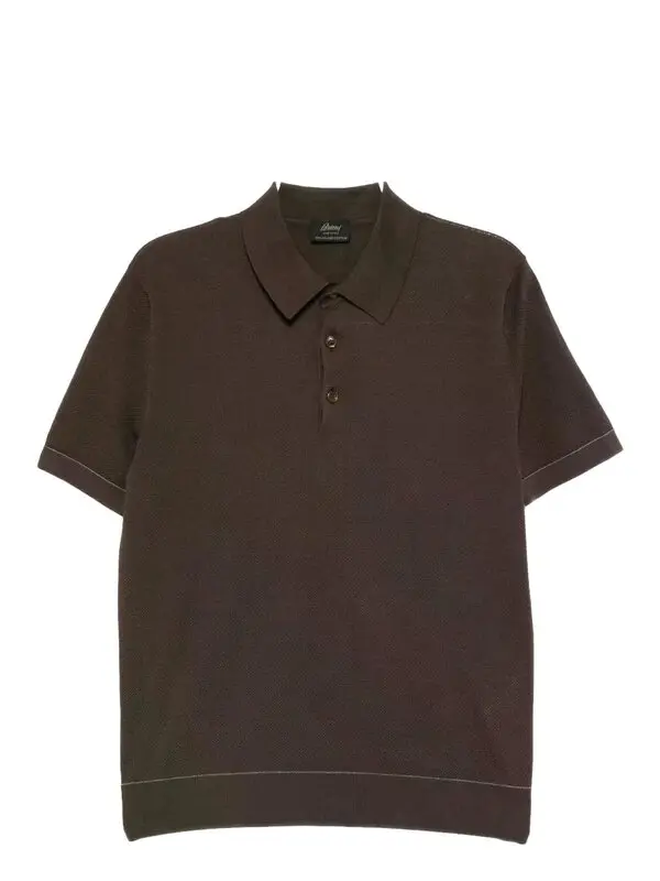 Brioni Knitted Polo Shirt - Brown