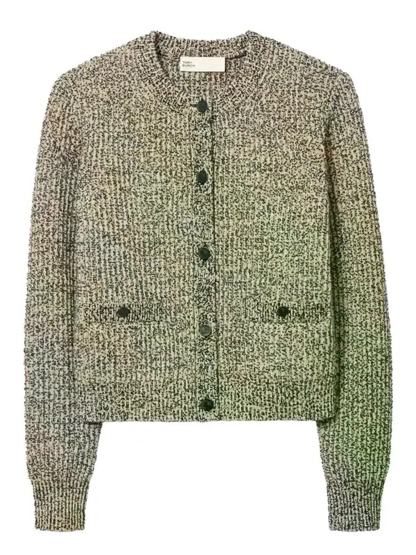 Tory Burch Tweed Cardigan - Neutrals