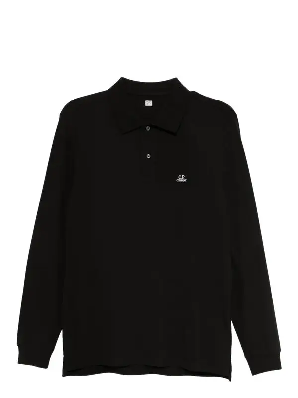 C.P. COMPANY Logo-patch Polo Shirt - Black