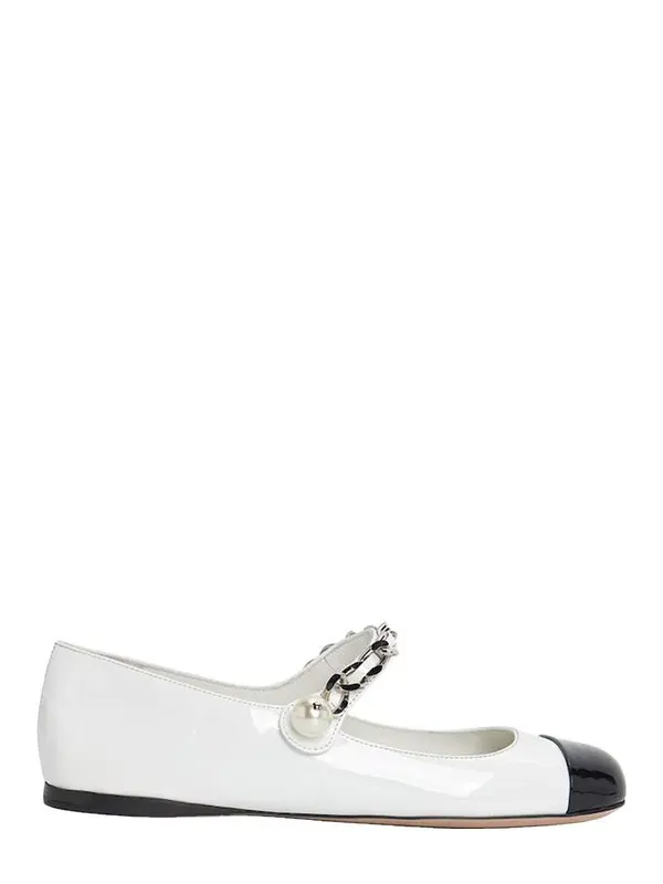 Miu Miu Patent Leather Ballerinas - White