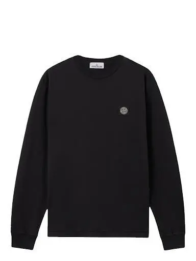 Stone Island 2100028 60/2 Cotton Jersey Slim Fit Long Sleeve T-shirt - Black