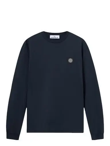 Stone Island 2100028 60/2 Cotton Jersey Slim Fit Long Sleeve T-shirt - Navy Blue