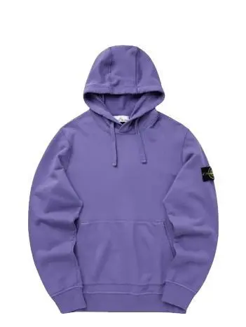 Stone Island 6100062 Organic Cotton Fleece Hooded Sweatshirt - Lavender