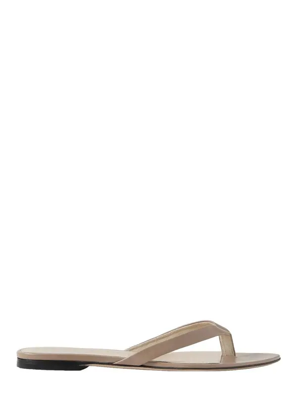 THE ROW Sacha Leather Flip-flops - Gray