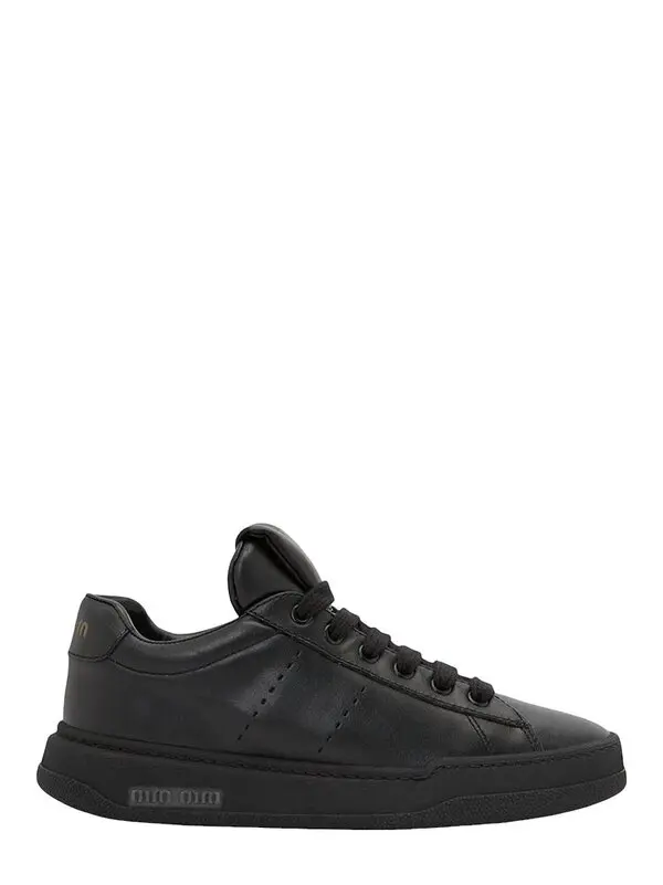 Miu Miu Leather Sneakers - Black